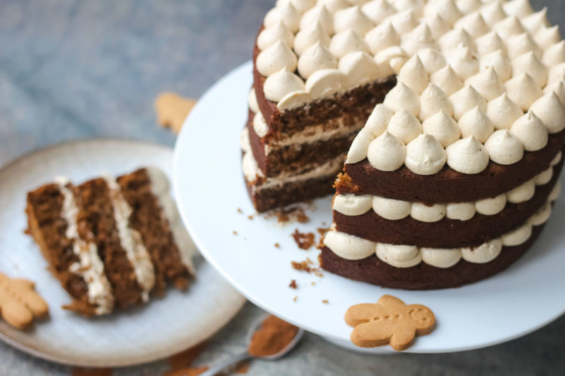 Gingerbread Latte Cake - Baker Jo Festive Ginger and Coffee Layer Cake