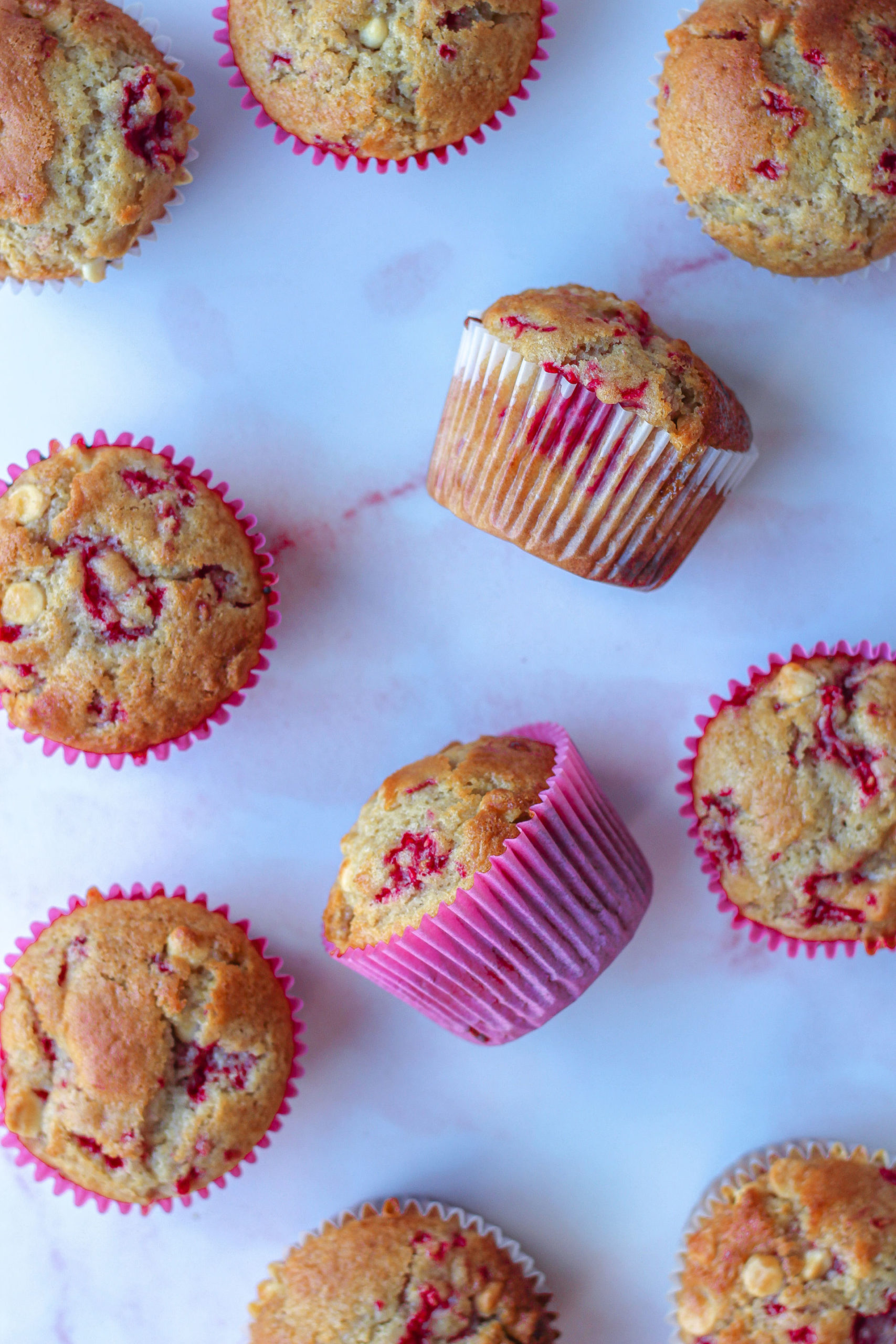 Raspberry White Chocolate Muffins - Baker Jo Easy, Quick, Moist Muffins