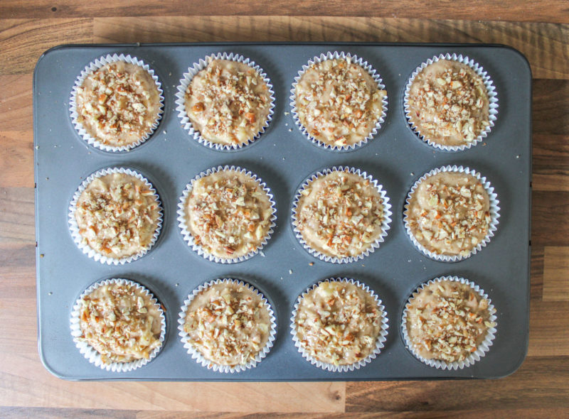 Hummingbird Muffins - Baker Jo - Banana Pineapple Pecan Spiced Muffins