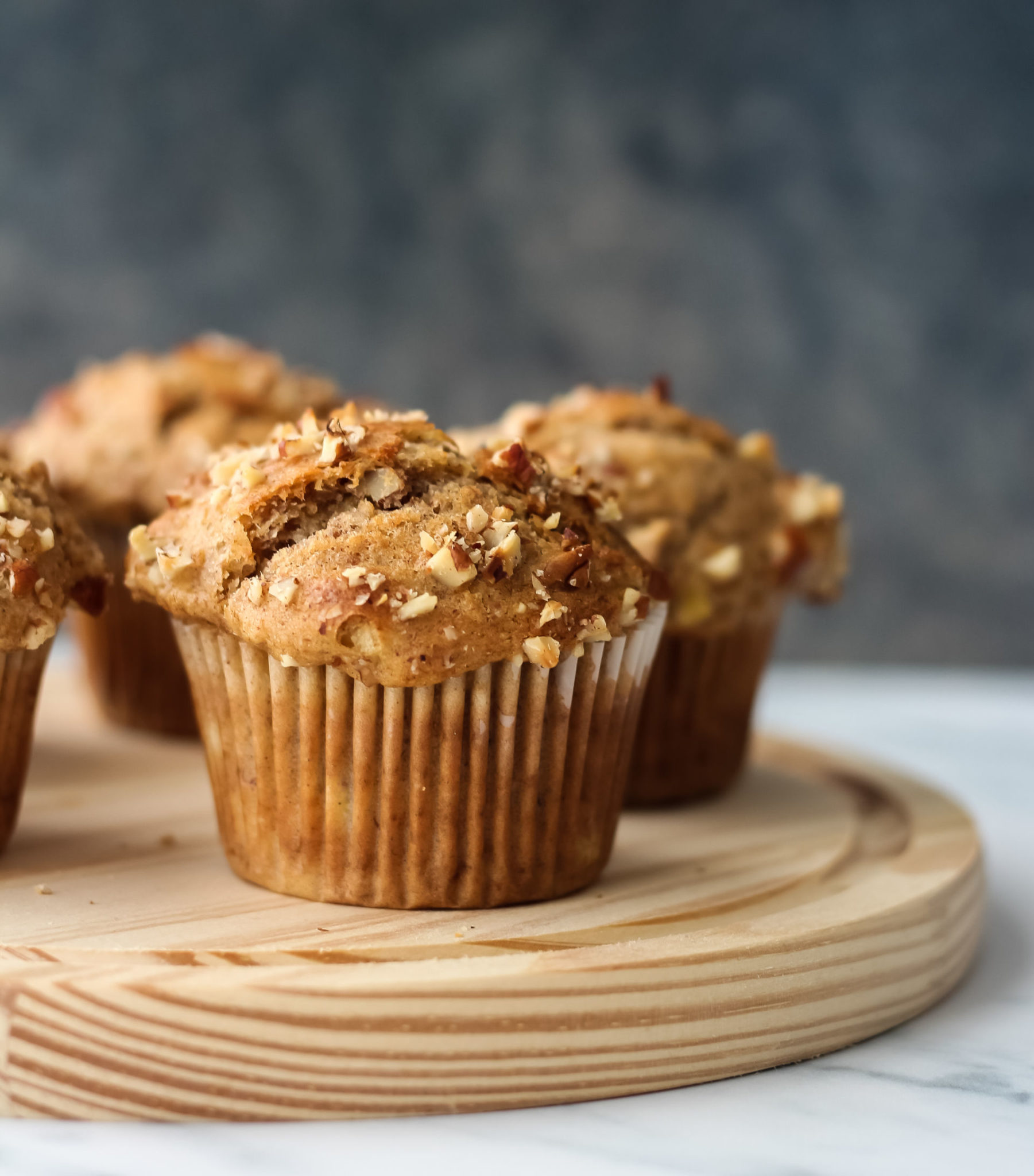 Hummingbird Muffins - Baker Jo - Banana Pineapple Pecan Spiced Muffins